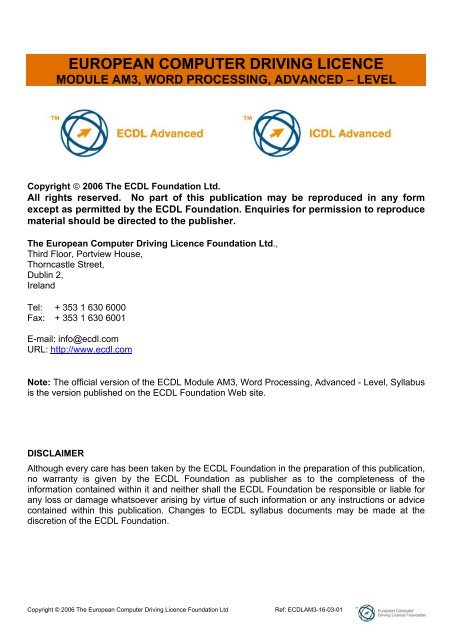 Module 3 Advanced Word Processing