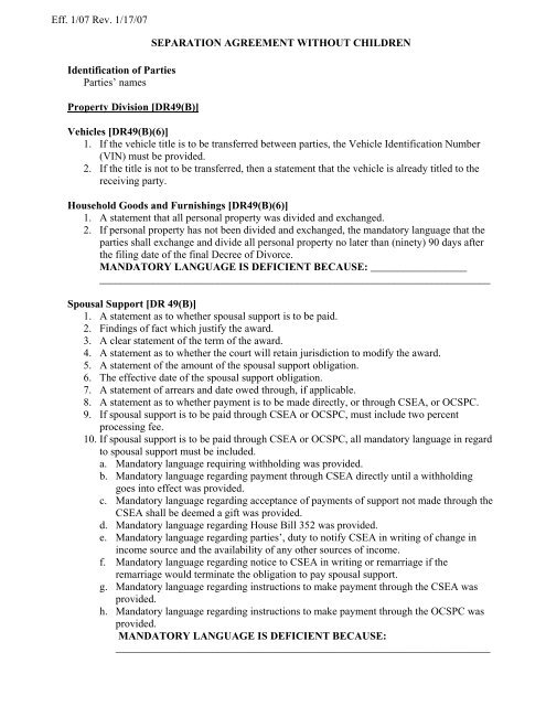 petition for dissolution without children - Butler County, Ohio