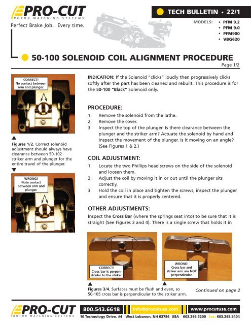 50-100 solenoid coil alignment procedure - Pro-Cut USA On-Car ...
