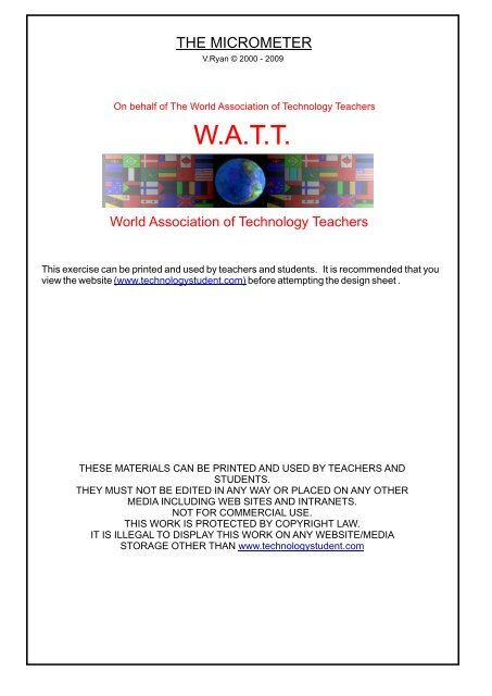 printable micrometer worksheet - V.Ryan Â© 2009 World Association ...