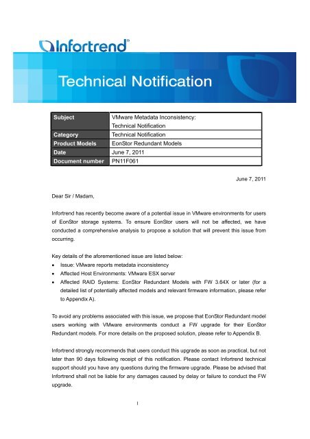 Technical Notification PN11F061 (PDF)
