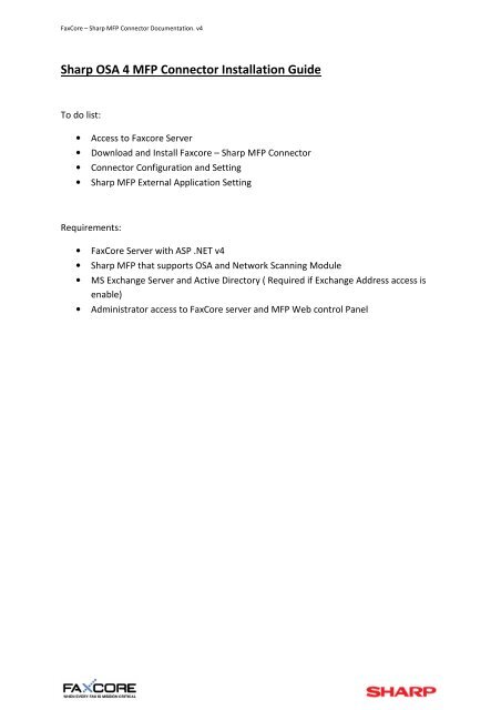 Sharp OSA 4 MFP Connector Installation Guide.pdf - Faxcore
