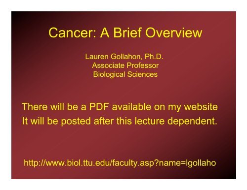 Cancer: A Brief Overview