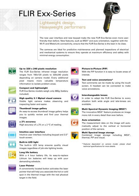FLIR E30, E40, E50 and E60 - Alpine Components