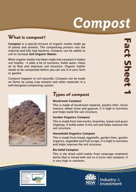 Compost fact sheet 1 - NSW Department of Primary Industries