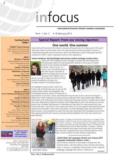 this week - International Grammar School