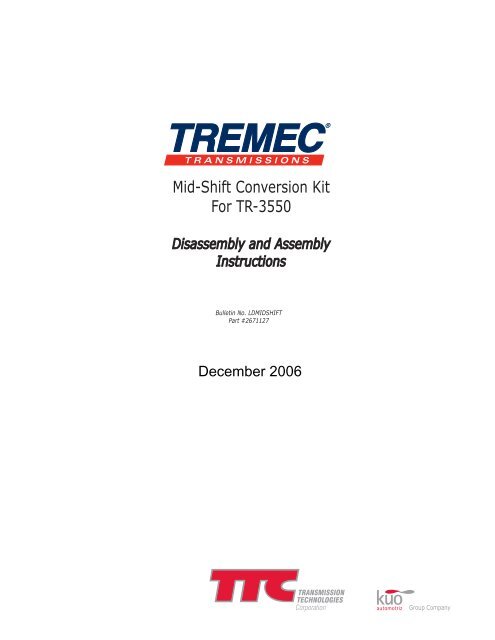 3550 Mid Shift Conversion Kit - Second Strike