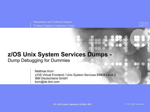 z/OS Unix System Services Dumps - - Parent Directory