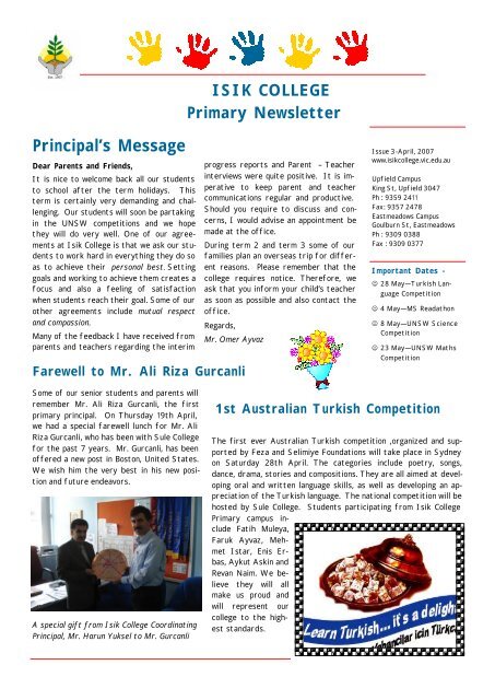 Principal's Message - ISIK College