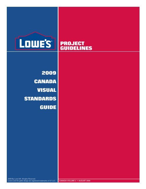 project guidelines 2009 canada visual standards guide - LowesLink