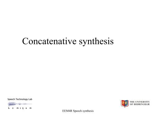 Concatenative synthesis