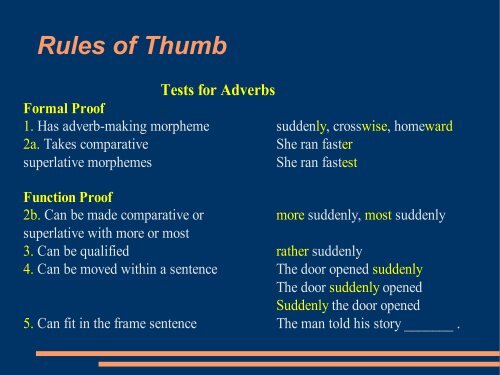 Adverb Subclasses