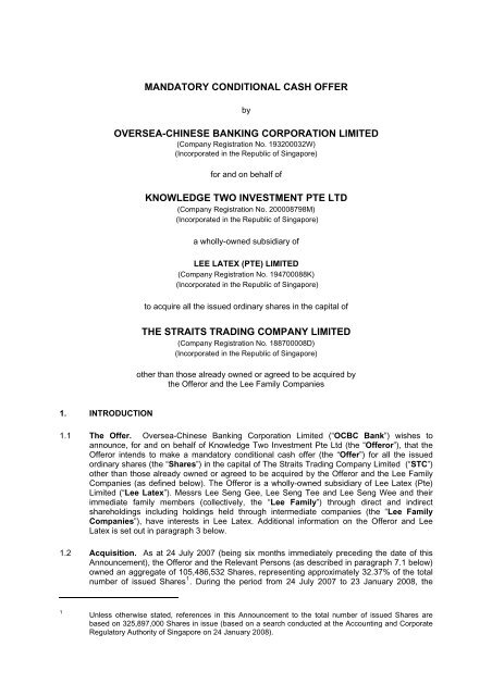 Mandatory Conditional Cash Offer