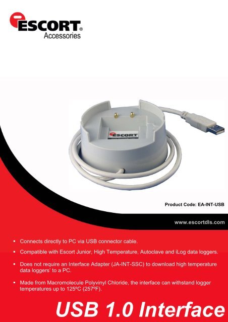 USB 1.0 Interface - Escort Data Loggers Inc