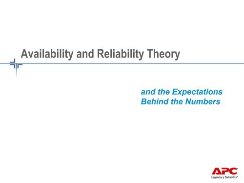 Availability and Reliability Theory