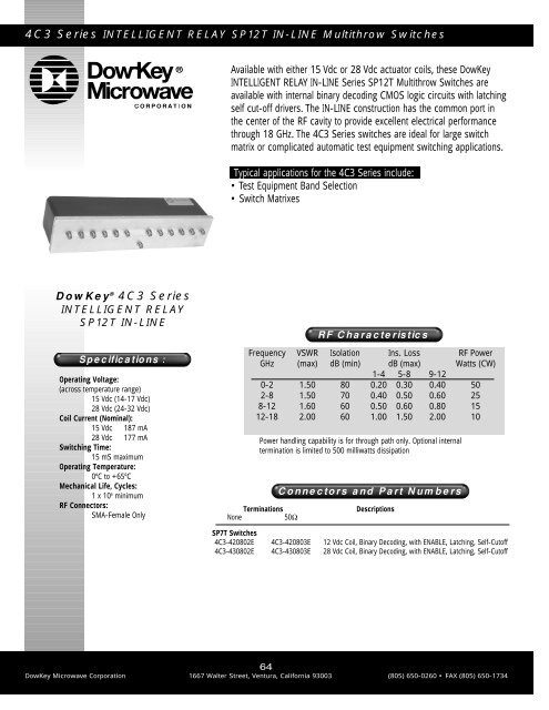 4C3 Series - DowKey Microwave