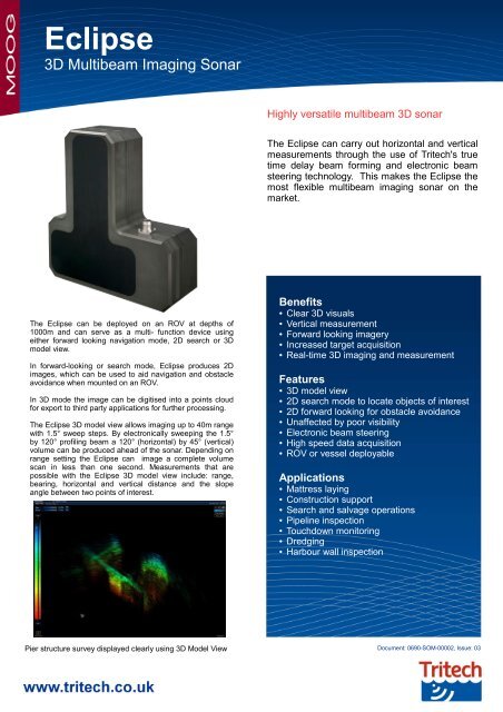 Eclipse - 3D Multibeam Imaging Sonar - Tritech International Limited