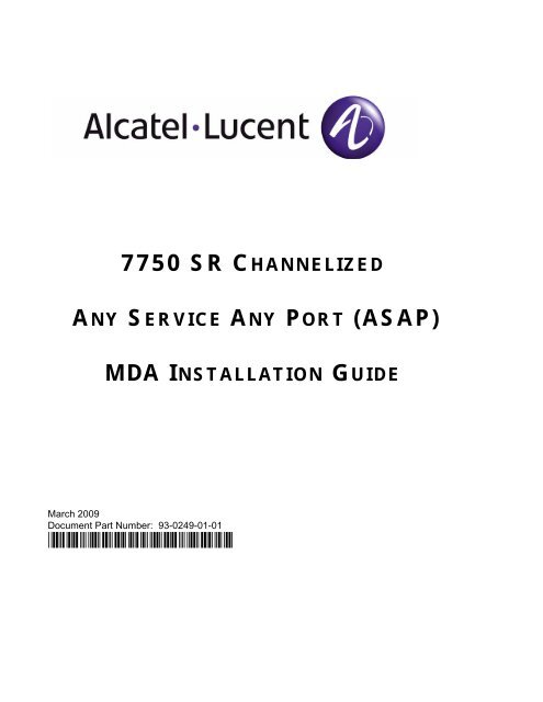 7750 SR Channelized Any Service Any Port (ASAP ... - Alcatel-Lucent