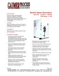 Gaumer Electric Steam Boilers Datasheet - Type GMB