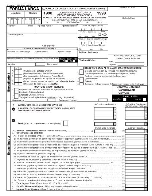 1998 - Departamento de Hacienda - Gobierno de Puerto Rico