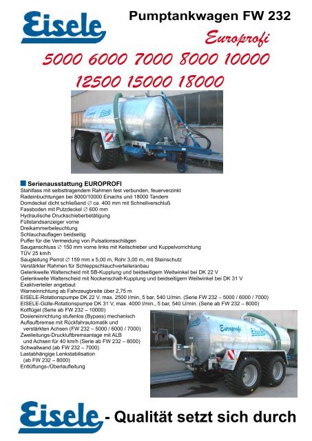 Pumptank-Fasswagen FW 232 5000 - Franz Eisele u. SÃ¶hne GmbH ...
