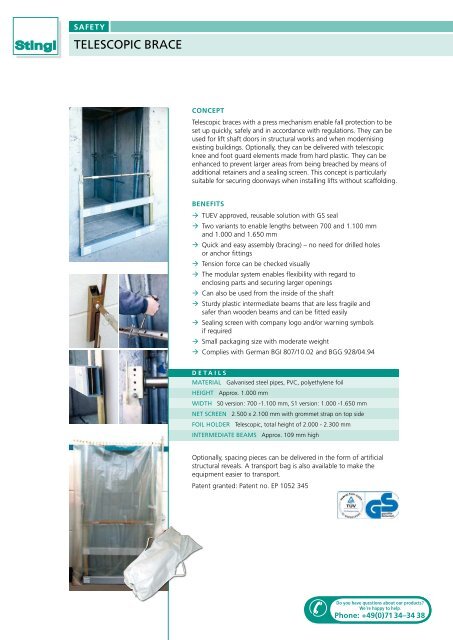 TELESCOPIC BRACE - Stingl GmbH