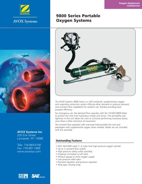9800 Series Portable Oxygen Systems - AVOX Systems, Inc.