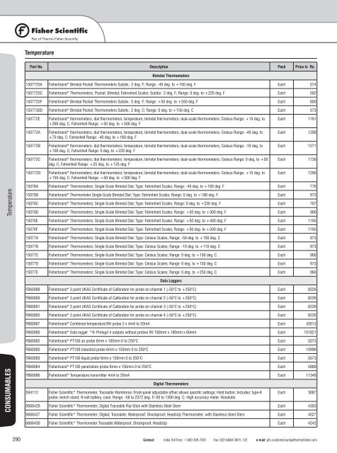 Consumables - Fisher Scientific: Lab Equipment