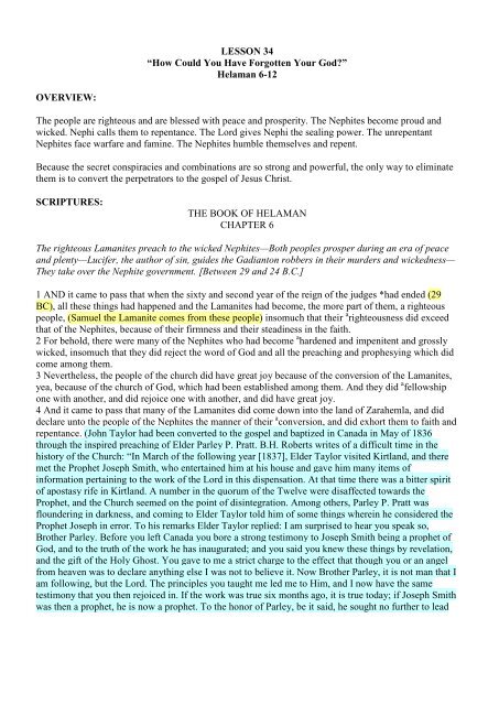 34 - LDS Gospel Doctrine Class Index