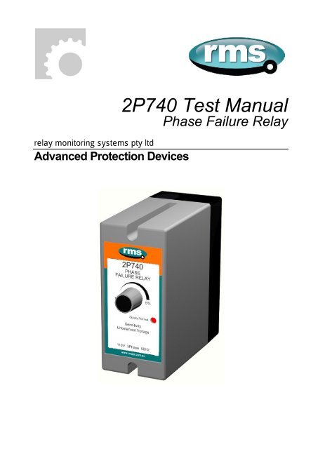 product/test manual 2p740 phase fail relay - Rmspl.com.au