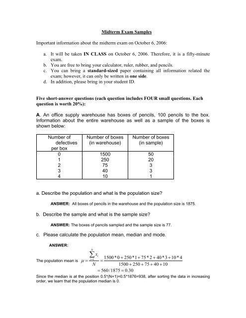 Fall 2006 Sample Midterm 1