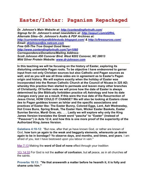 PDF: Ishtar Easter - Contending for Truth by Dr. Scott Johnson