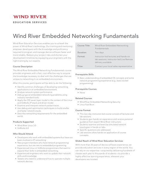 Wind River Embedded Networking Fundamentals
