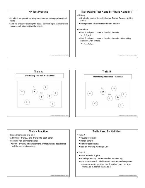 Trail Making Test A Sample