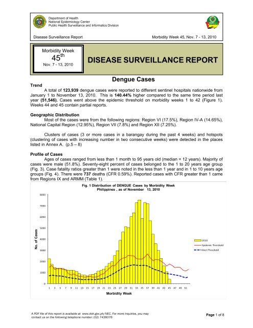 DISEASE SURVEILLANCE REPORT 45 - DOH