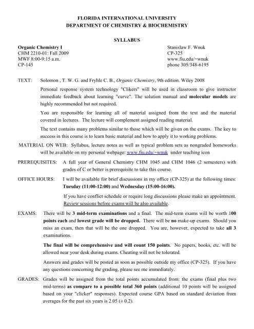 Syllabus Lecture .PDF Presentations - Florida International University