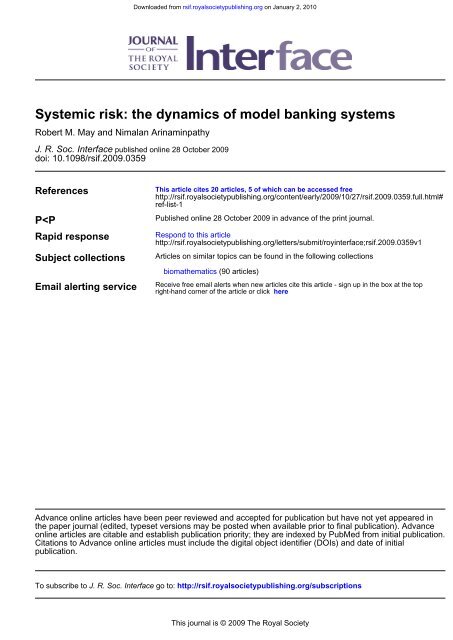 Systemic risk: the dynamics of model banking systems