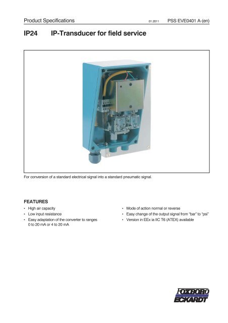 IP24 IP-Transducer for field service - FOXBORO ECKARDT