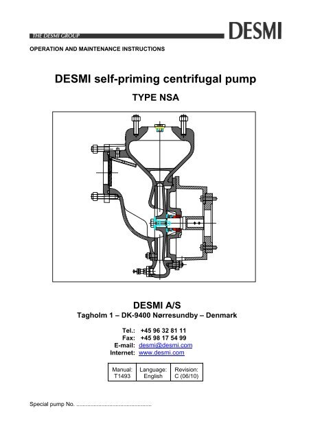 OPERATION AND MAINTENANCE INSTRUCTIONS - Desmi