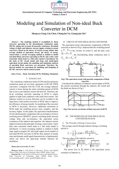 Modeling and Simulation of Non-ideal Buck Converter in DCM