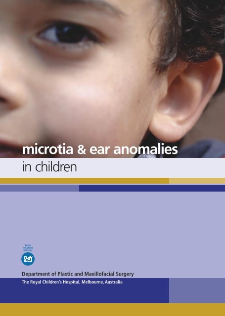 Microtia and Ear Anomalies - The Royal Children's Hospital
