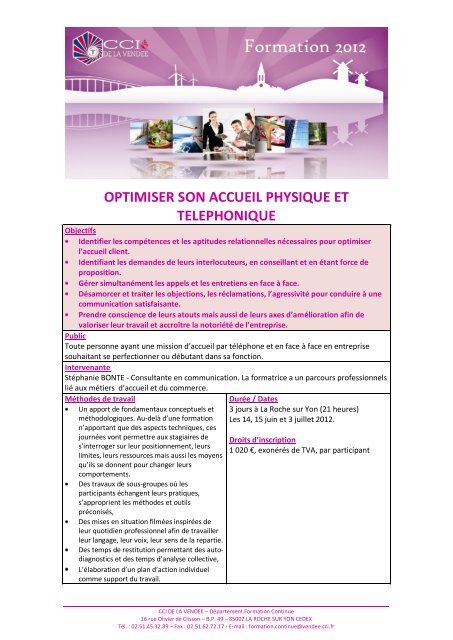 OPTIMISER SON ACCUEIL PHYSIQUE ET TELEPHONIQUE