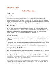 Fully Alive Grade 4 Grade 4, Theme One