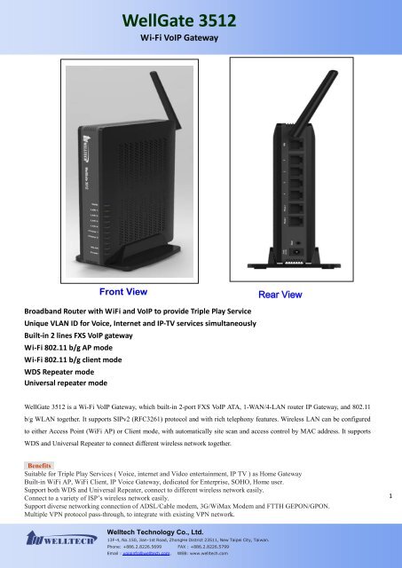 WellGate 3512 - Welltech Computer Co., Ltd