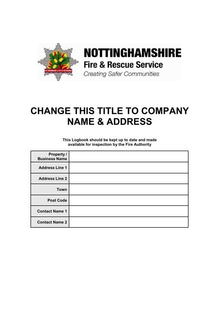 Log book (pdf) - Nottinghamshire Fire and Rescue Service