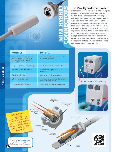 Mini Hybrid Connectors Spec Sheet - Colder Products Company