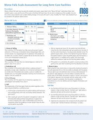 Morse Falls Scale Assessment for Long Term Care Facilities