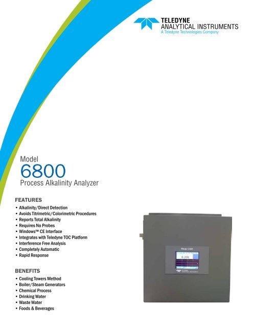 Model 6800 Alkalinity Analyzer - Teledyne Analytical Instruments