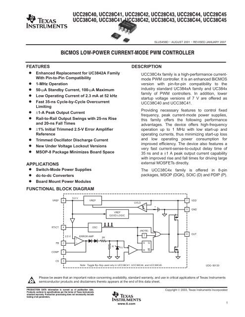 BiCMOS Current Mode PWM Controller (Rev. D - TE-EPC-LPC