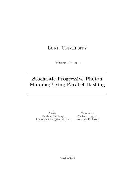 Stochastic Progressive Photon Mapping Using Parallel Hashing